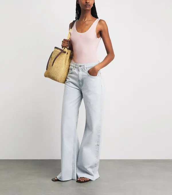 Sandro Knit Scoop-neck Bodysuit - Pink