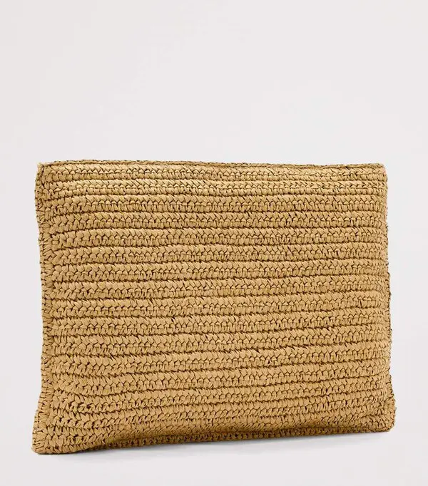ALLSAINTS Raffia Bettina Clutch Bag - Brown