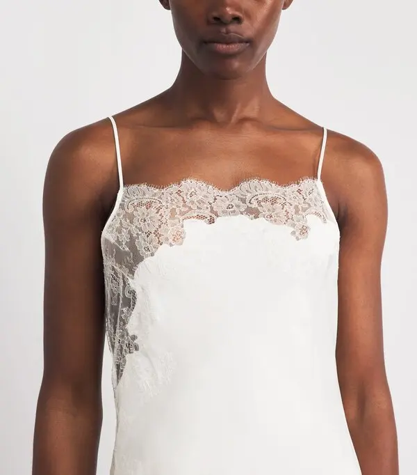 Carine Gilson Silk Lace-trim Slip Dress