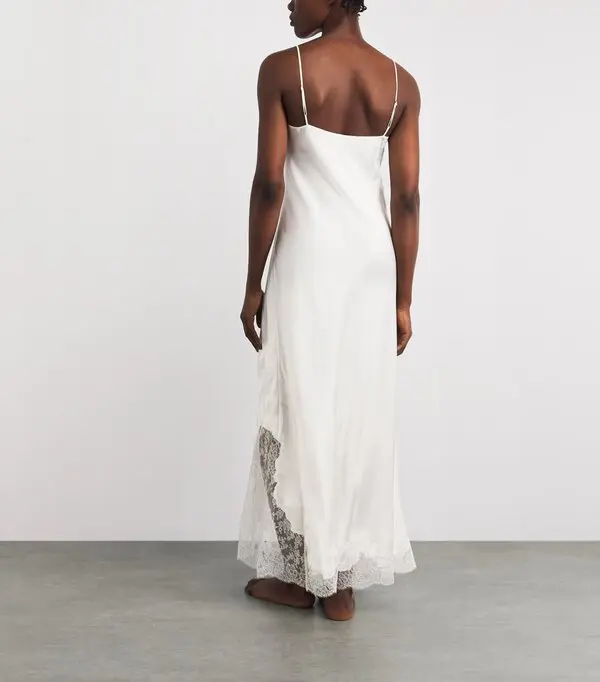 Carine Gilson Silk Lace-trim Slip Dress