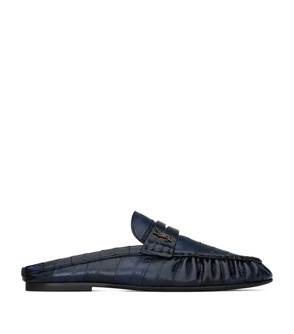Saint Laurent Le Loafer Mules - Blue