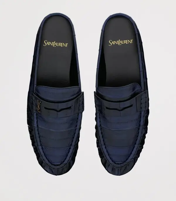 Saint Laurent Le Loafer Mules - Blue
