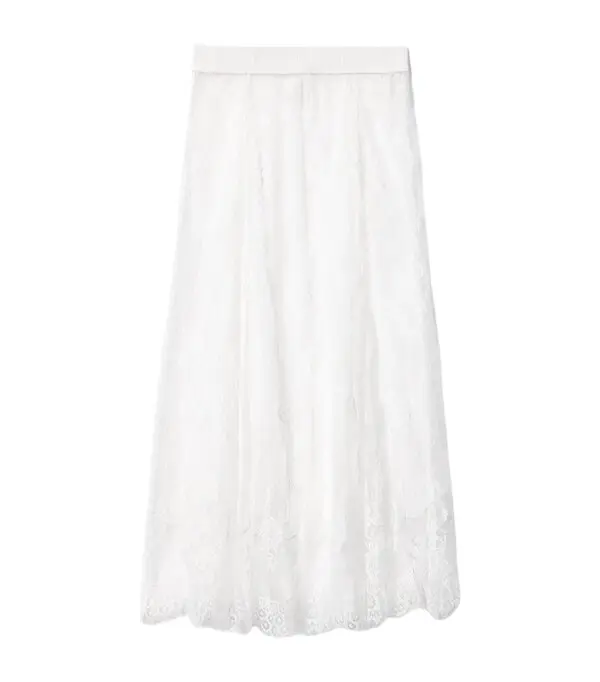 ALLSAINTS Lace Arran Maxi Skirt - White