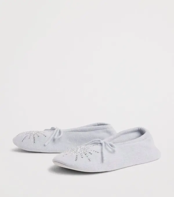 WILLIAM SHARP Embellished Cashmere Dolly Slippers - Blue