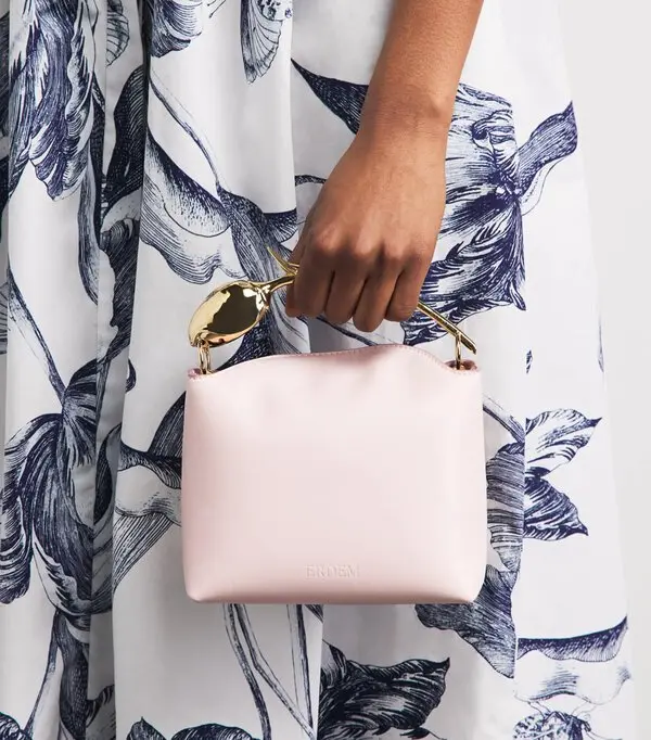 Erdem Mini Leather Bloom Top Handle Bag - Pink
