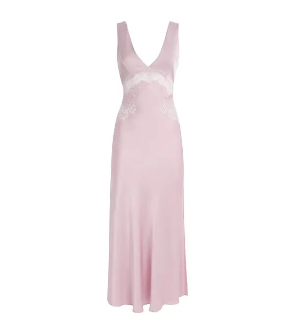 BOCAN Lace-trim Beatrice Slip Dress - Pink