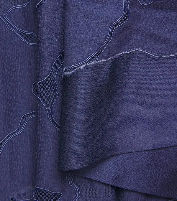 BOCAN Satin Lace-trim Clematis Robe