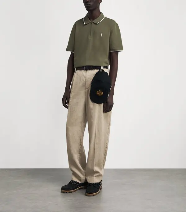 Polo Ralph Lauren Stretch-cotton Zip-up Polo Shirt - Green