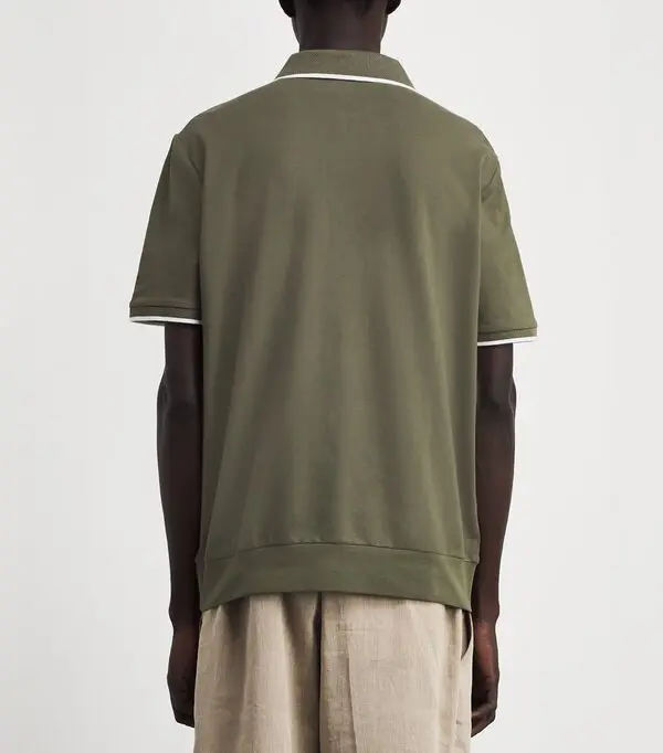 Polo Ralph Lauren Stretch-cotton Zip-up Polo Shirt - Green