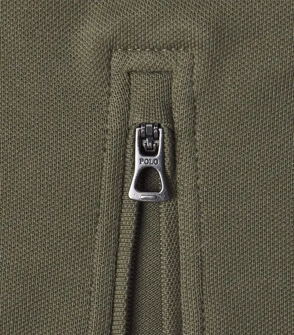 Polo Ralph Lauren Stretch-cotton Zip-up Polo Shirt - Green