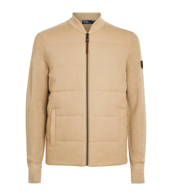 Polo Ralph Lauren Linen Blend Bomber Jacket - Beige