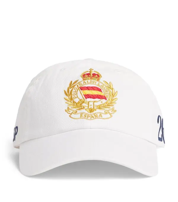 Polo Ralph Lauren Cotton Twill Spain Crest Baseball Cap - White