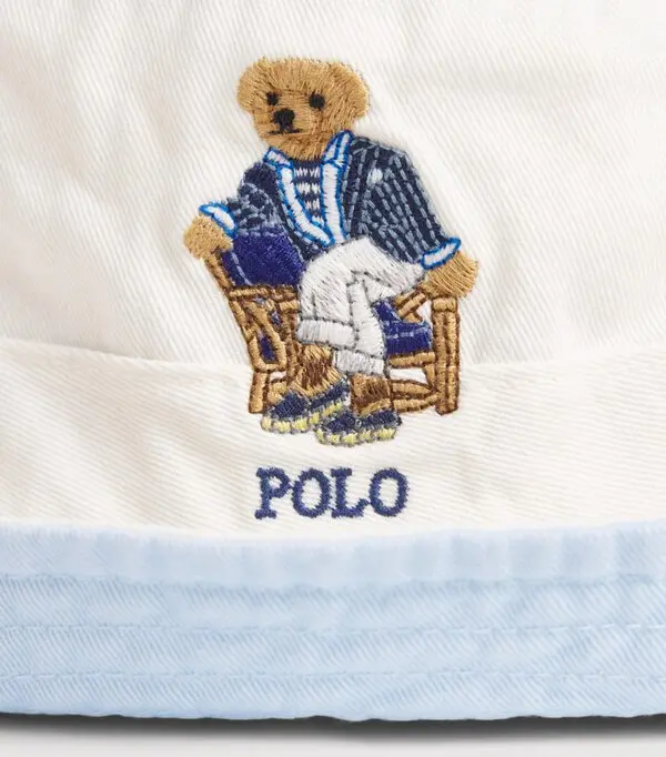 Polo Ralph Lauren Cotton Twill Polo Bear Bucket Hat - White