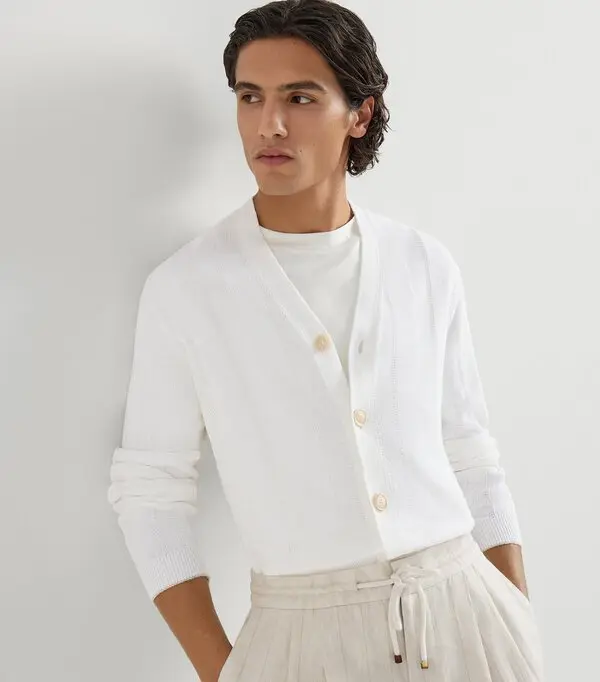 Brunello Cucinelli V-neck Ribbed Cardigan