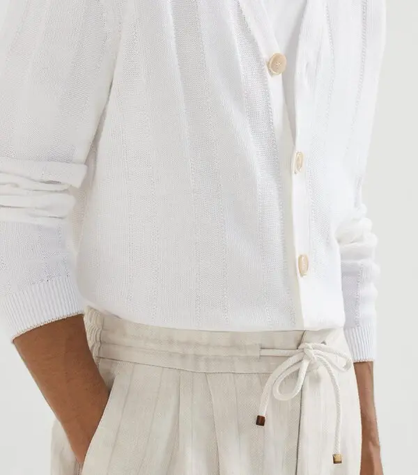 Brunello Cucinelli V-neck Ribbed Cardigan