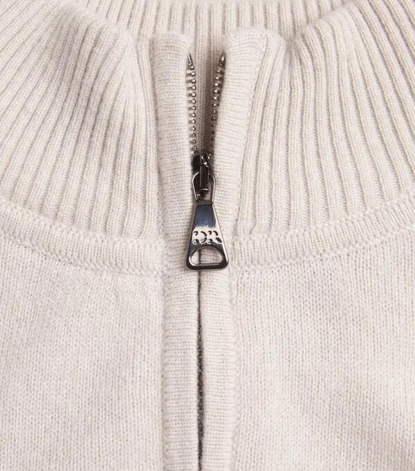Derek Rose Finley Cashmere Quarter-zip Sweater - Neutral