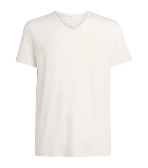 Derek Rose Basel V-neck Lounge T-shirt - Neutral