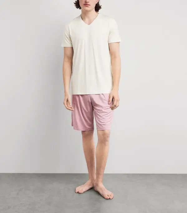 Derek Rose Basel V-neck Lounge T-shirt - Neutral