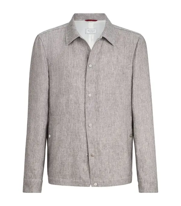 Brunello Cucinelli Hemp-linen Overshirt - Brown