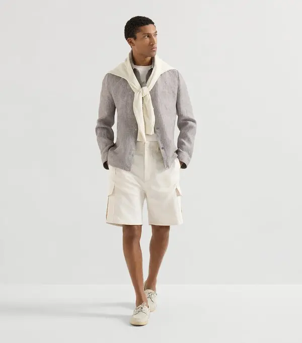 Brunello Cucinelli Hemp-linen Overshirt - Brown