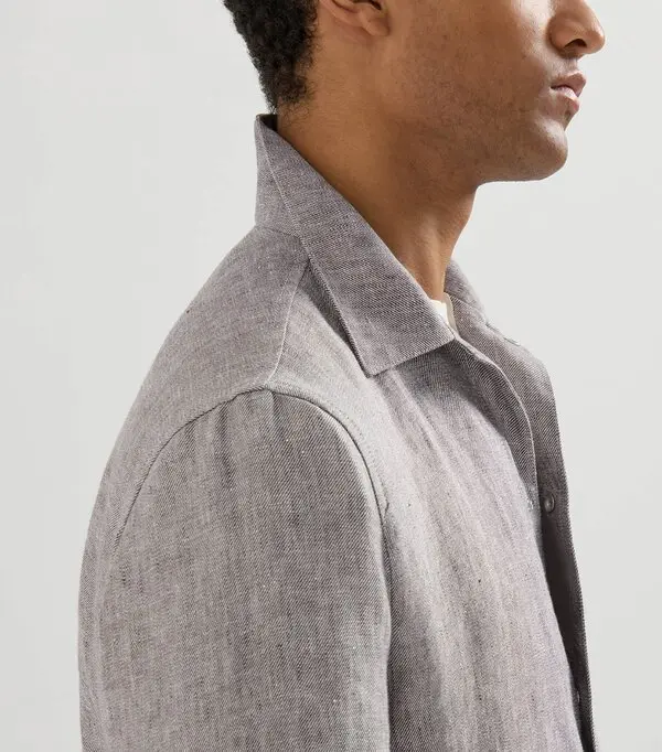 Brunello Cucinelli Hemp-linen Overshirt - Brown