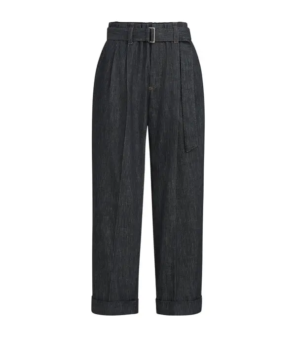 Brunello Cucinelli Belted Wide-leg Denim Trousers