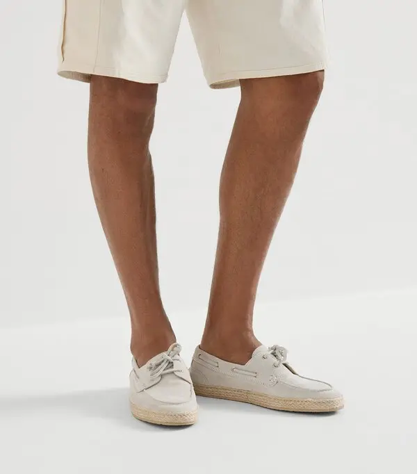 Brunello Cucinelli Suede Penny Loafer Espadrilles