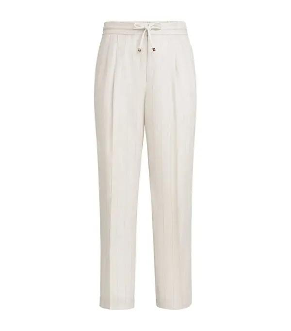 Brunello Cucinelli Linen Drawstring Trousers