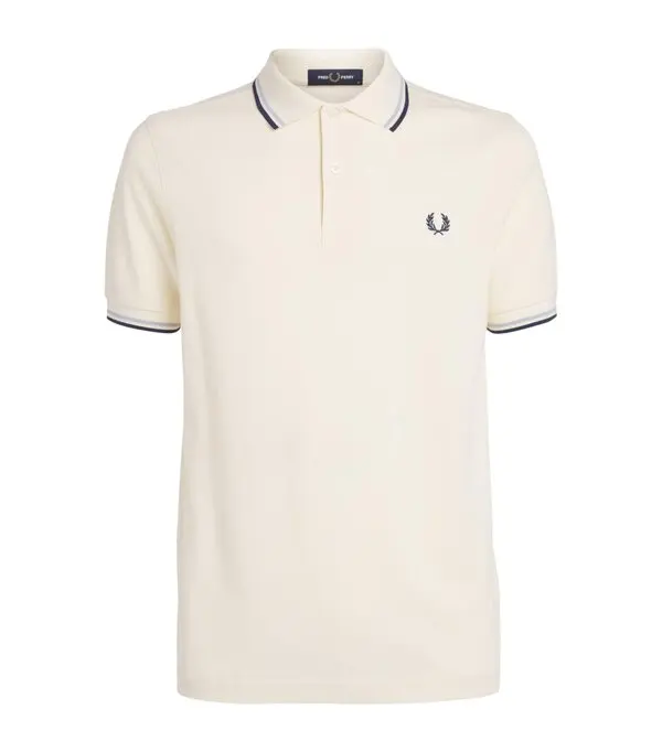 Fred Perry Cotton Twin Tipped Polo Shirt - Ivory