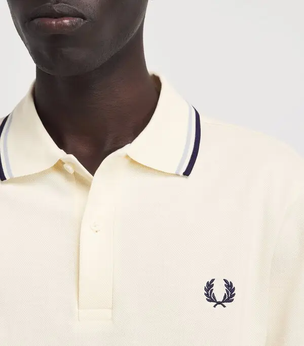 Fred Perry Cotton Twin Tipped Polo Shirt - Ivory