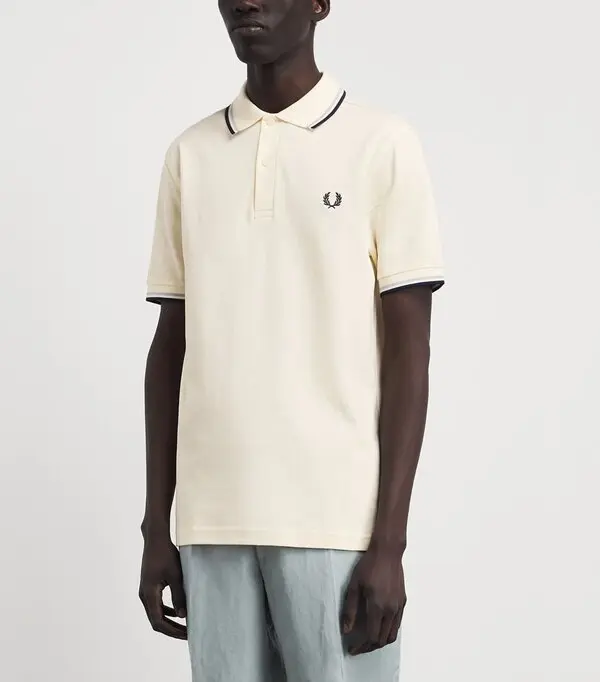 Fred Perry Cotton Twin Tipped Polo Shirt - Ivory
