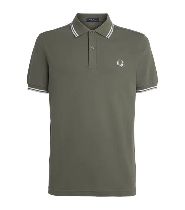 Fred Perry Cotton Twin Tipped Polo Shirt - Green