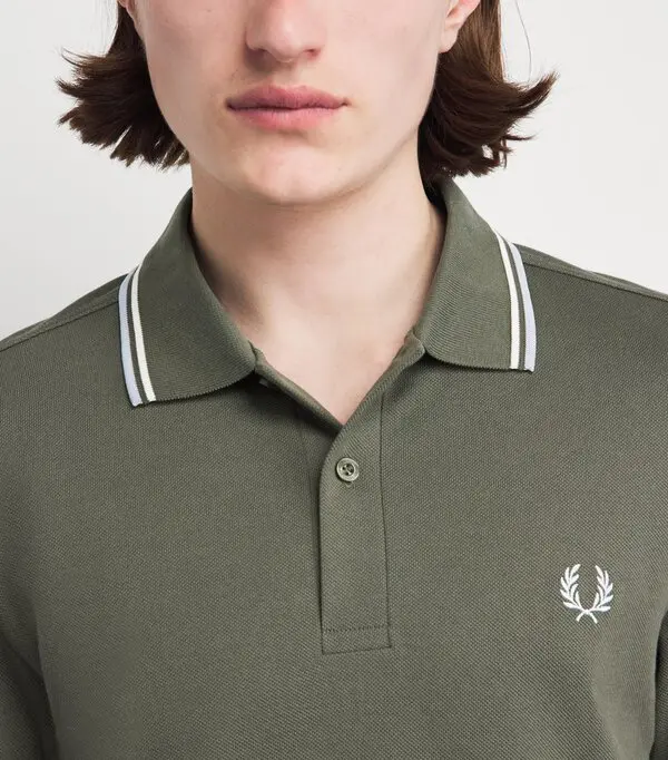 Fred Perry Cotton Twin Tipped Polo Shirt - Green