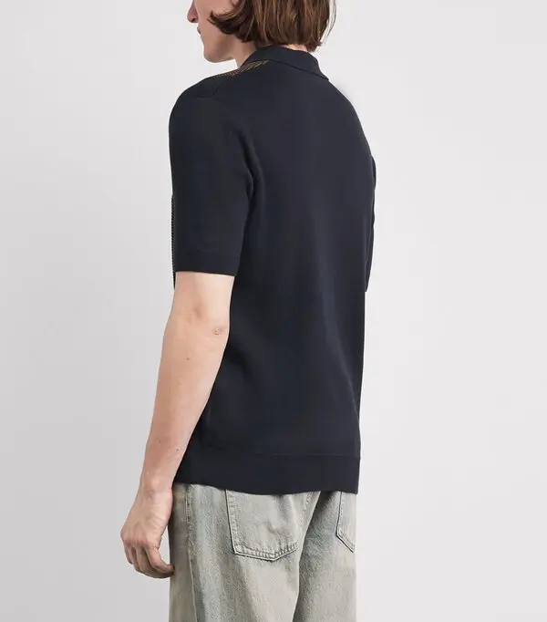 Fred Perry Cotton Panelled Zip-up Polo Shirt