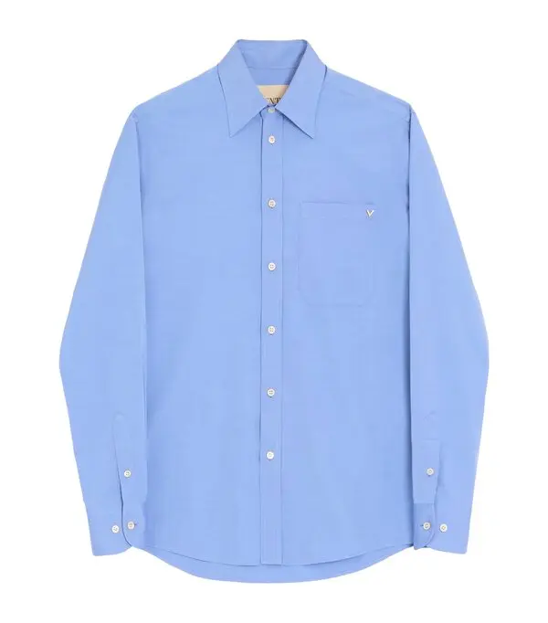 Valentino Garavani Cotton Vgold Shirt - Blue