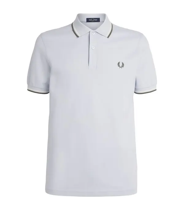 Fred Perry Cotton Twin Tipped Polo Shirt - Blue