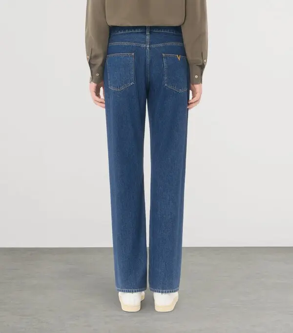 Valentino Garavani Vgold Straight Jeans - Blue