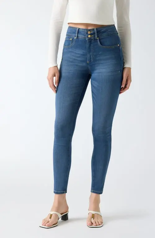 Guess Shape Up Ankle Skinny Jeans - Blue