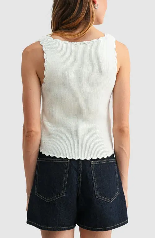 ALL IN FAVOR Embroidered Button-up Sweater Tank