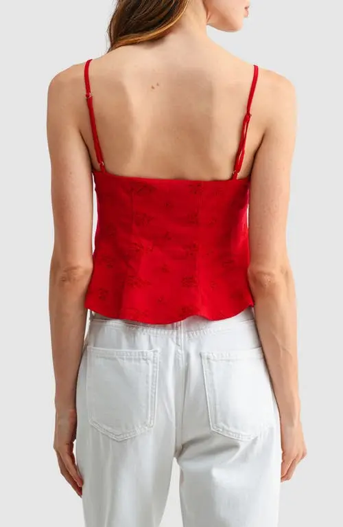 ALL IN FAVOR Embroidered Peplum Tank