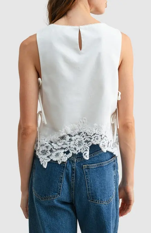 ALL IN FAVOR Lace Hem Side Tie Tank