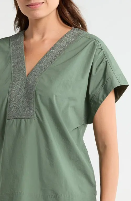 Tommy Bahama Oceana Isle Embroidered Cotton Popover Top