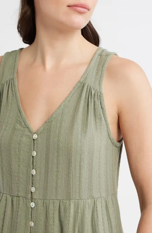 Marine Layer Corinne Sleeveless V-neck Cotton Midi Dress