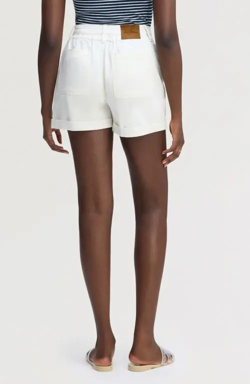 Sam Edelman Embroidered Eyelet Paperbag Waist Denim Shorts