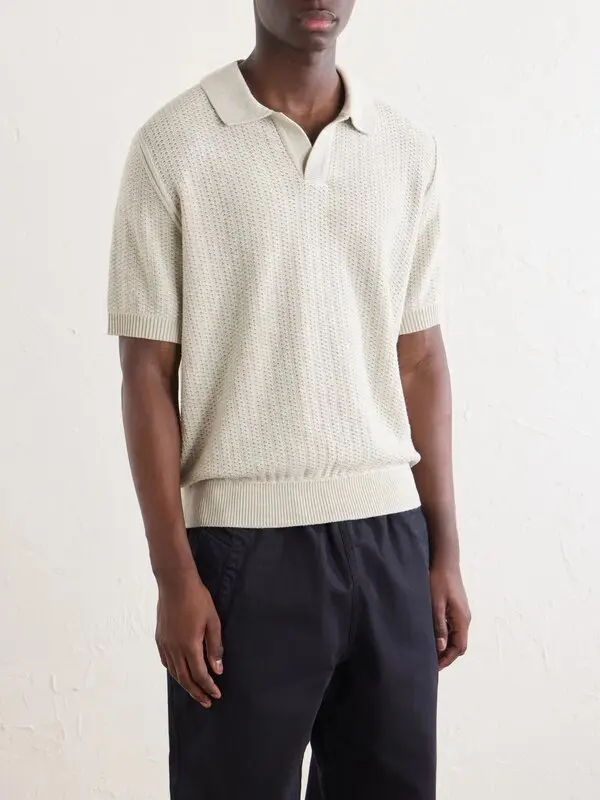 Sunspel Vintage Cotton-mesh Polo Shirt