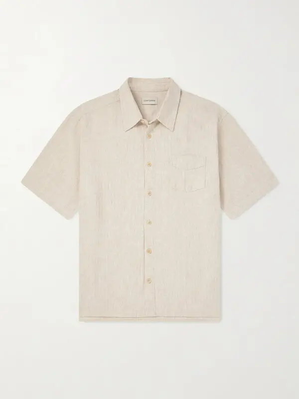Oliver Peoples Palermo Striped Cotton And Linen-blend Shirt