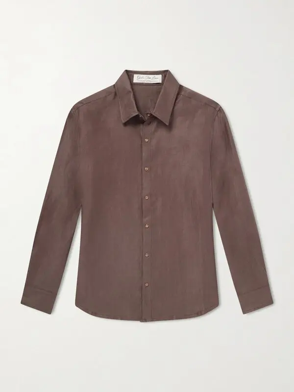 GOD'S TRUE CASHMERE Cocoa Linen Shirt