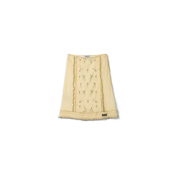 Miu Miu Embroidered Tulle Skirt