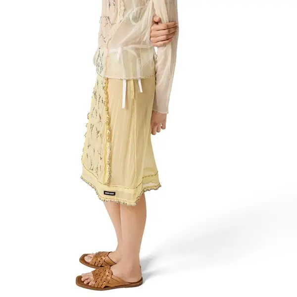Miu Miu Embroidered Tulle Skirt