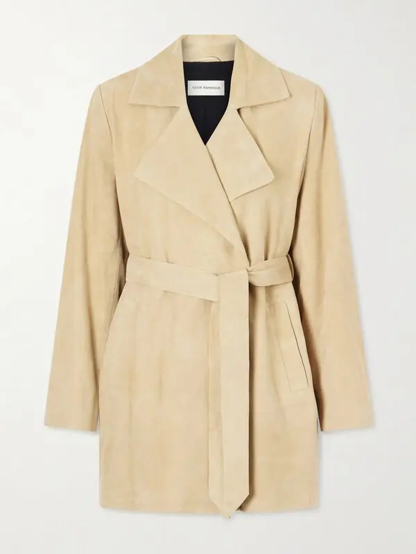 Nour Hammour Belted Suede Jacket